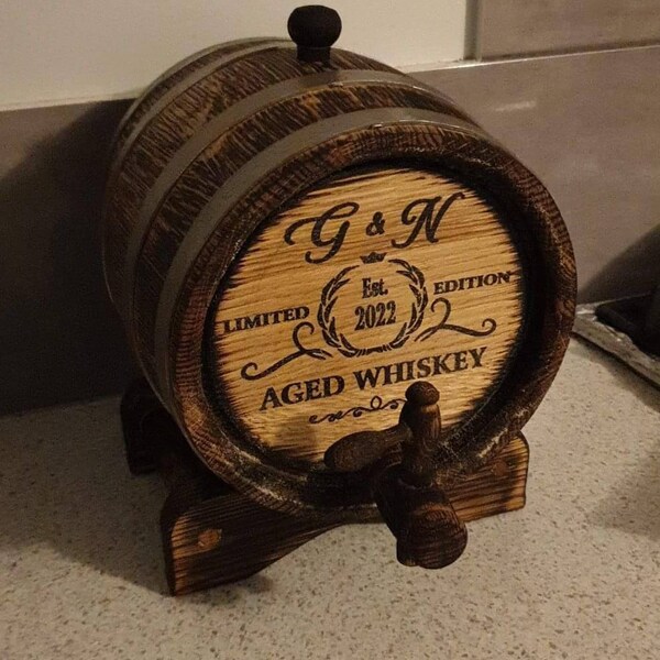 Oak Barrel, Personalized Whiskey Barrel 1-2-3-5-10-15L, Custom Whisky ...