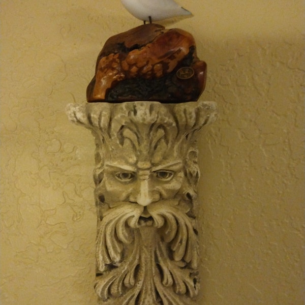 Classic Green Man Wall Hanging/sconce Greenman-fantasy Art-face Plaque ...