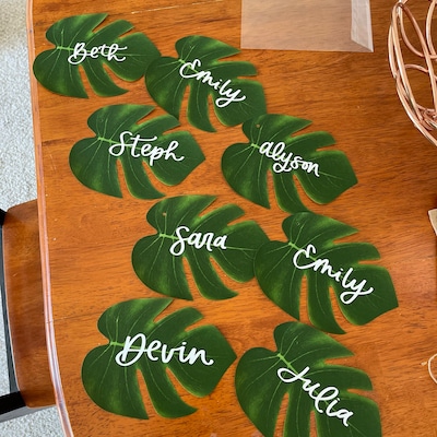 Monstera Leaf Name Tags for Bridal and Bachelorette Party Gifts - Etsy