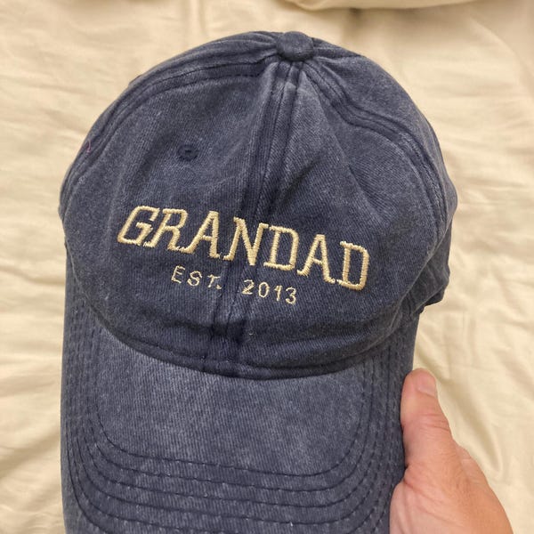 Custom Embroidered Grandad Hat With Est Date, Vintage Baseball Hat ...