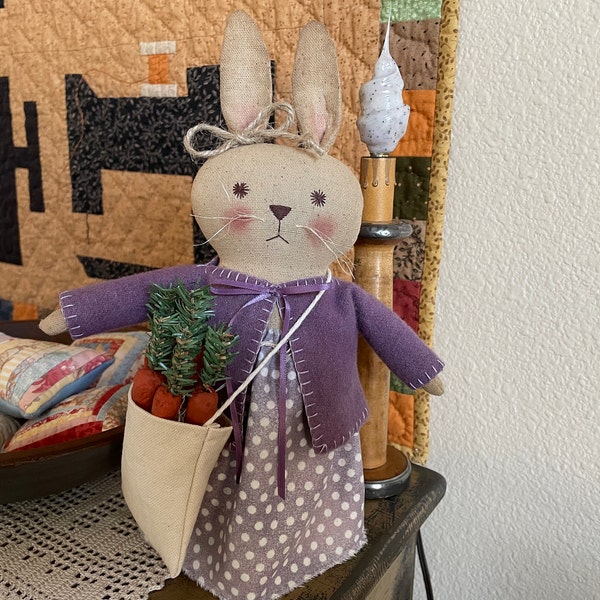 Primitive Easter Bunny Rabbit Doll Digital PATTERN Sweet Pea - Liberty ...