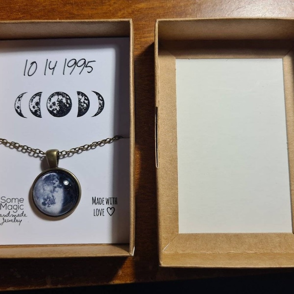 Custom Moon Phase Necklace, Custom Birth Moon, Personalized Necklace ...