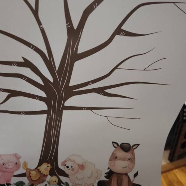 Baby Farm Shower Thumbprint Sign, Farm Baby Shower Guest Book, Farm ...