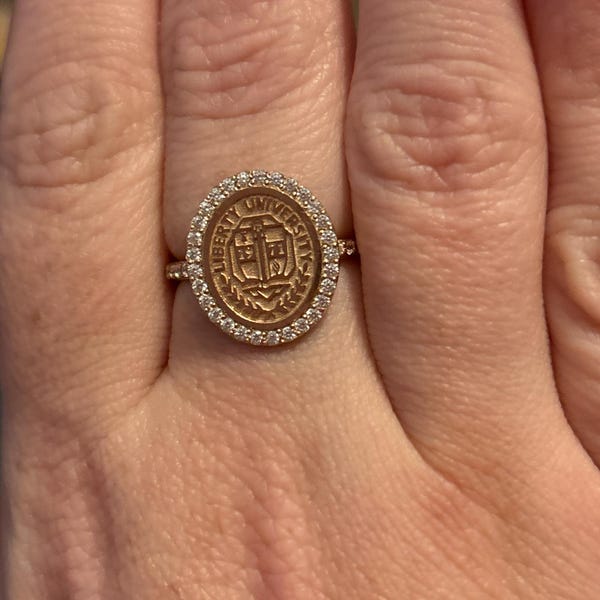 Silver and Gold College Class Rings, Women's Class Ring, Gold ...