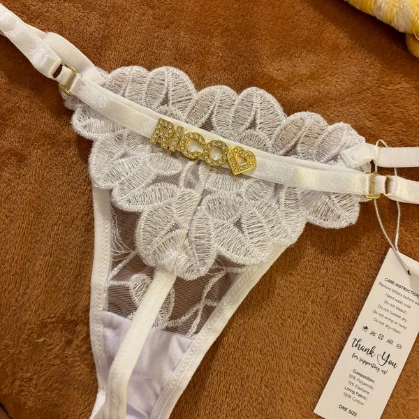 Custom Thong G-strings With Gold Charms Name Personalized Thong With ...