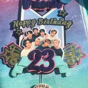 TXT Inspired Cake Topper, Kpop Cake Topper, Birthday Topper, Layered ...