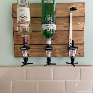 Home Bar Reclaimed Wooden Drinks Optics Plaque Spirit Display Unit ...