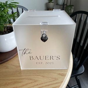 Personalized Name Card Box Wedding Acrylic Card Box With Lock - Etsy
