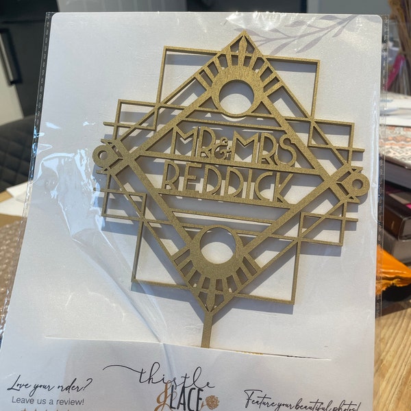 Custom Art Deco Cake Topper, Vintage Wedding Cake Topper, Spring ...