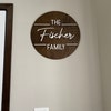 Personalized Round Family Wall Sign, Personalized 3D Wood Sign ...