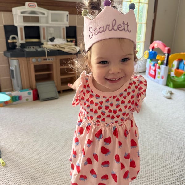 Number and Star Custom Linen Crown for Kids & Children's Birthday ...