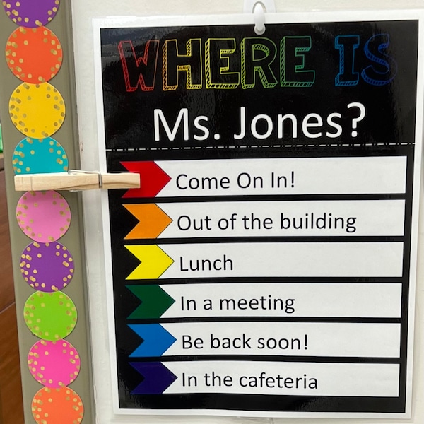 Where is the Teacher? Editable Sign / Poster for Classroom Door - Etsy