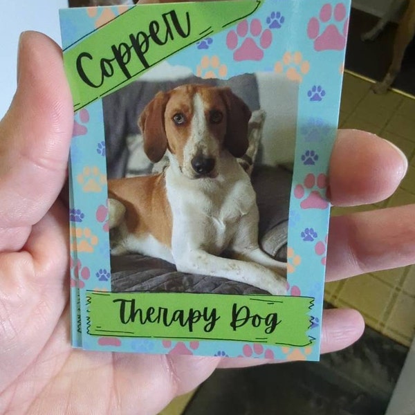 Editable Therapy Pet Trading Card Template | Custom Trading Card ...