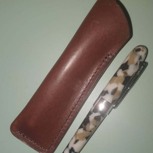 Personalised Italian Leather Single Pen Case Sheath in a Choice of ...