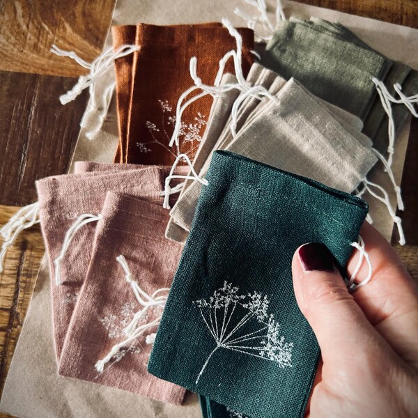 20/25 Empty Linen Sachets, Bag for Lavender, Nature Inspired Gift Pouch ...