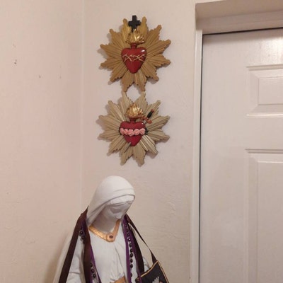 Sacred Heart of Jesus Plaque Catholic Home Decor Mural - Etsy