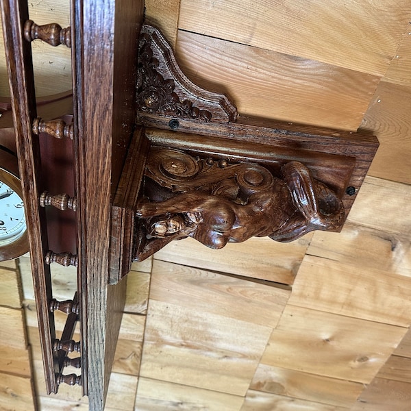 Corbel Mermaid of Wood, Unpainted, Decorative Carved Wooden Corbel, 1pc ...