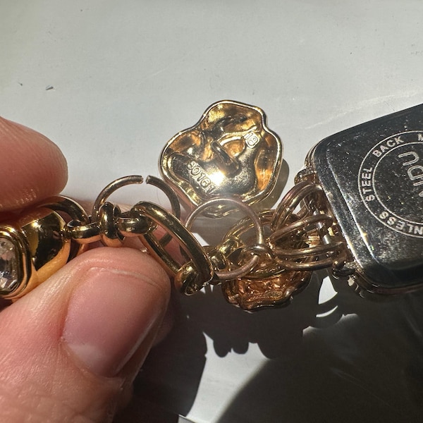 Punk Style Watch Bracelet, Vintage Black Gold Timepiece Jewelry With ...