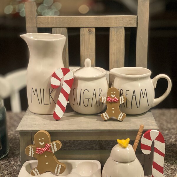 Wooden Gingerbread Man, Stands Alone, Set of 2 ,tiered Tray Decor, Hand ...