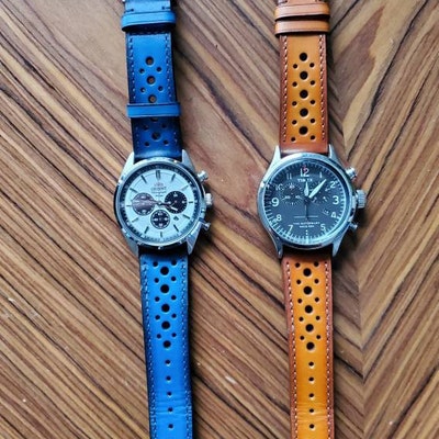 Pilot Watch Strap , 18mm , 20mm , 22mm , Handmade Leather Watchstrap ...