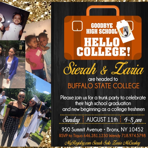 Trunk Party Invitation, Graduation Trunk Party Invitations, off to ...