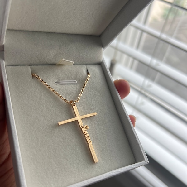 Cross Name Necklace,personalized Cross Name Necklace,lucky Cross ...