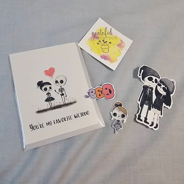 Cute Skeleton Card Dark Humor Love Spooky Anniversary Handmade Gift ...