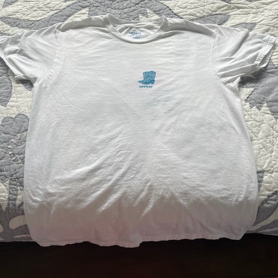 Hand-printed Trans Cowboy T-shirt Transgender Flag Shirt Pink Blue ...