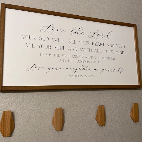 Love the Lord Your God Sign | Scripture Sign | Matthew 22:37-39 | Wood ...
