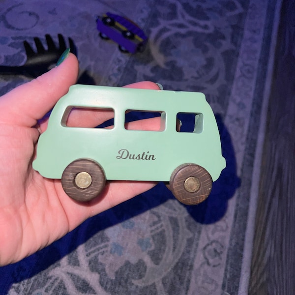 Wooden Name Cars, Personalized Jeep for Baby, Mini Toy Car, Sensory ...