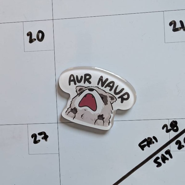 Raccoon Aur Naur | Funny Cute Acrylic Magnet | Gifts Under 10 | Novelty ...