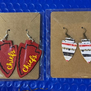 Kansas City Football Earrings Genuine Leather Earrings KC - Etsy