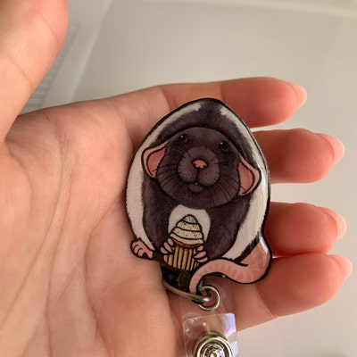 Hooded Dumbo Rat Badge Reel ID Holder: Gift for Nurses, CNA , Vet Techs ...