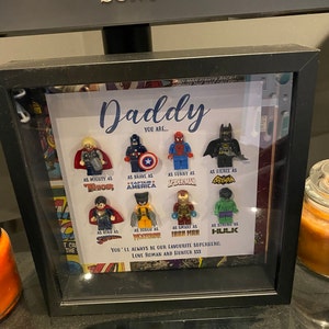 Personalised Daddy/dad Superhero Box Frame, Personalised Frame for Him ...
