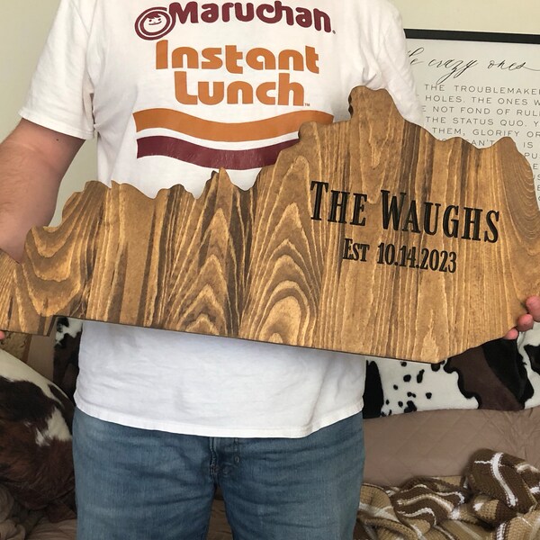 Personalized Kentucky Rustic Wood State, Wooden Kentucky State, Rustic ...