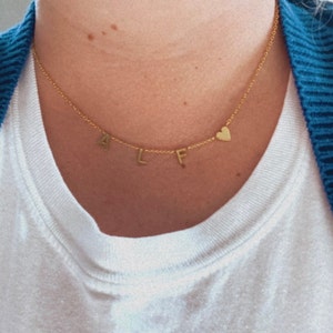 Personalized Name Necklace Gold Custom Initial Necklace - Etsy