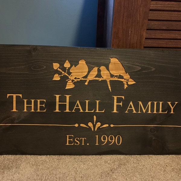 Rustic Wall Sign With Custom Family Name - Farmhouse Style Home Decor ...