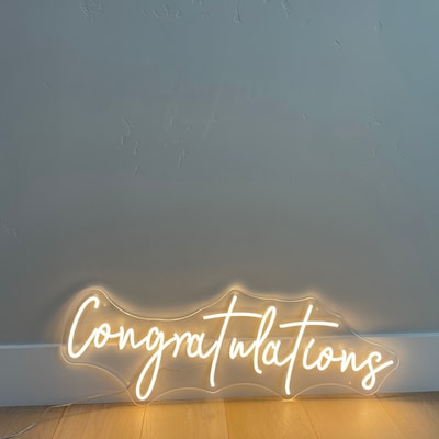 Neon Sign Congratulations Sign Custom Wedding Neon Sign Birthday Event ...