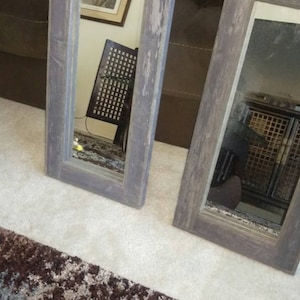 Rustic Mirror Made From Grey Reclaimed Wood Long Mirrors - Etsy
