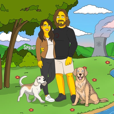 Custom Simpsons Pet Portrait Custom Edits Add a Cartoonized - Etsy