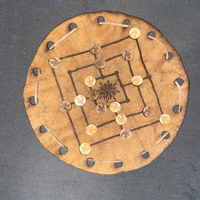 9 Mens Morris Game leather Board Game, SCA, Medieval, Creative ...