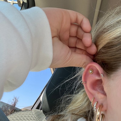 18G/16G Plain Rose Gold Clicker Hoop Nose Ring Silver - Etsy