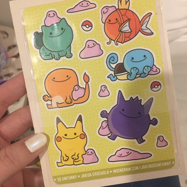 Pokemon Ditto Sticker Sheet - Etsy