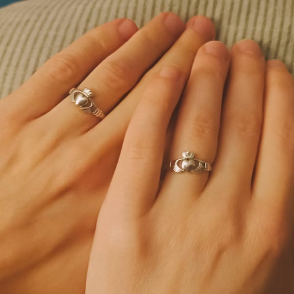 Sterling Silver Claddagh Ring, Gold Celtic Knot Claddagh Ring, Irish ...