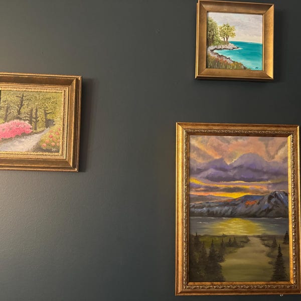 Bee Mini Oil Painting on Gold Leaf, 4x4 Inch Gold Framed Miniature Art ...