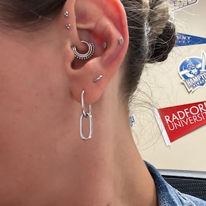 NEW 14K Solid Gold Vertical Helix Chain Piercing Unique Gold Barbell ...