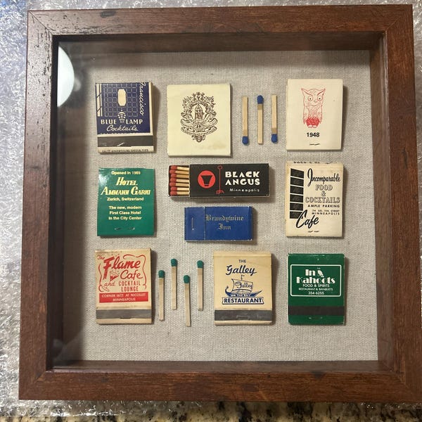 Custom Vintage Framed Matchbook Art - Etsy