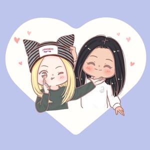 Custom Cute Chibi Portrait Commission Personalized Anime Cartoon Art ...