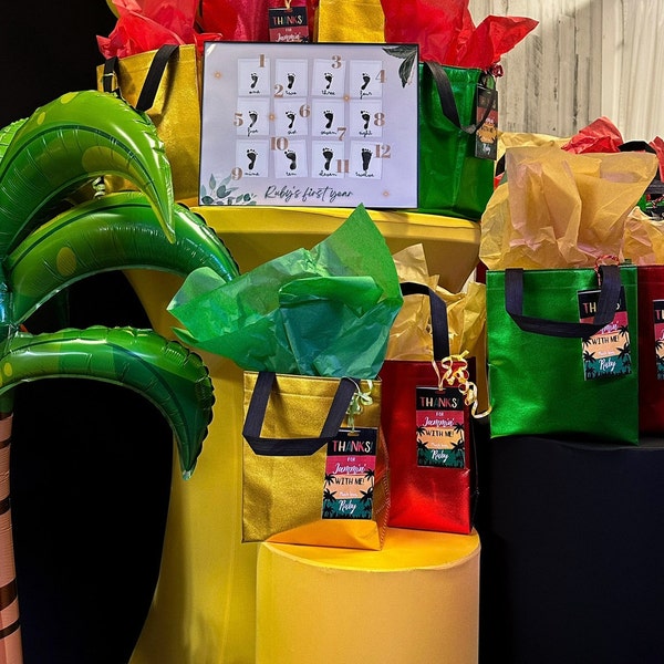 Editable Reggae Birthday Favor Tag Template, Reggae 1st Birthday Party ...