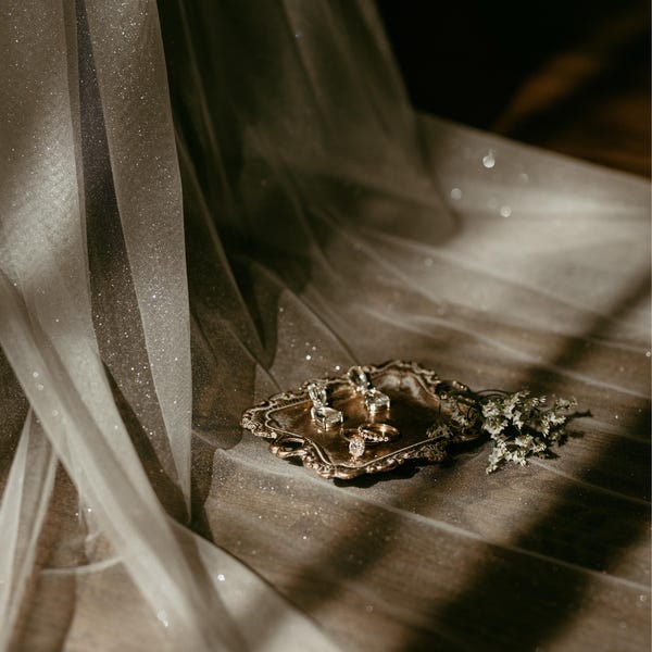 Open Front Removable Train With Horsehair Edging, Detachable Bridal ...